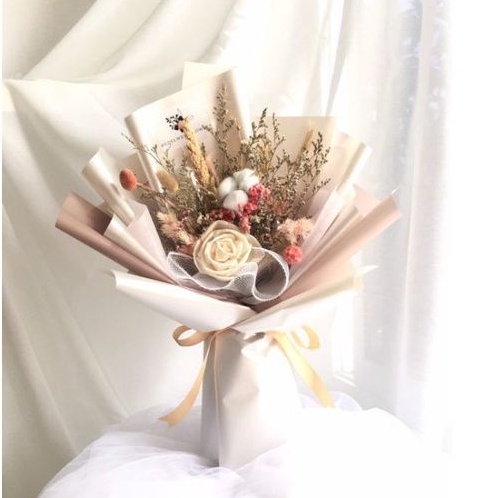 Jual Dried Flower Bouquet Bucket Bunga Kering Bucket Lamaran