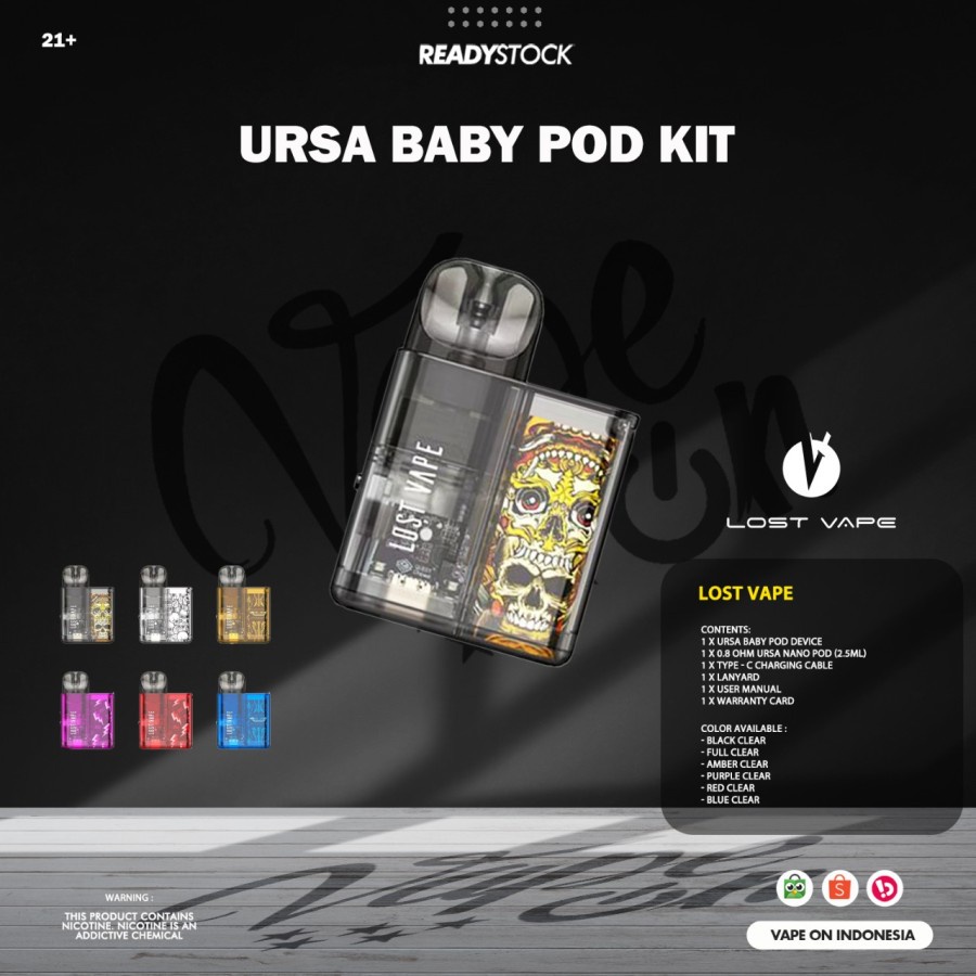 Jual URSA BABY - URSA NANO BABY POD KIT 800mAh AUTHENTIC BY LOST VAPE ...