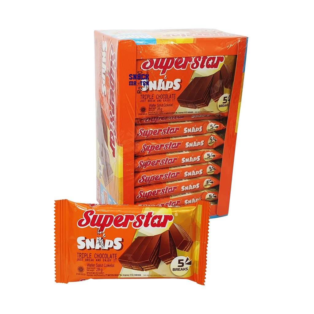 Jual SUPERSTAR WAFER TRIPLE COKLAT/SNAPS - 1 BOX | Shopee Indonesia