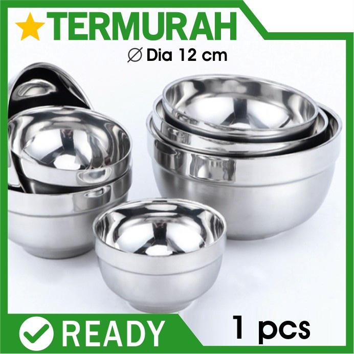 Jual mangkok mangkuk stainless korea tebal double wall bowl 2 lapis ...
