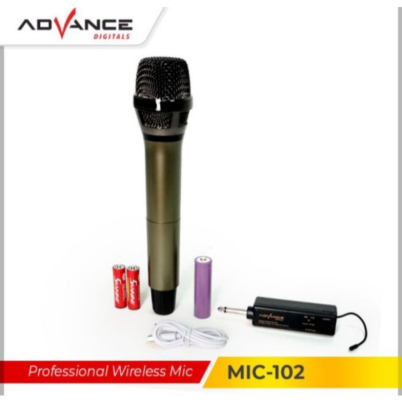 Jual Mic Wireless Single Advance 102 Microphone Professional Tanpa ...
