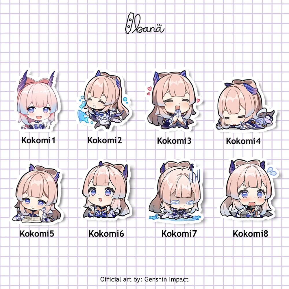 Jual [BANA] Stiker Genshin Impact KOKOMI Sticker Vinyl Waterproof ...
