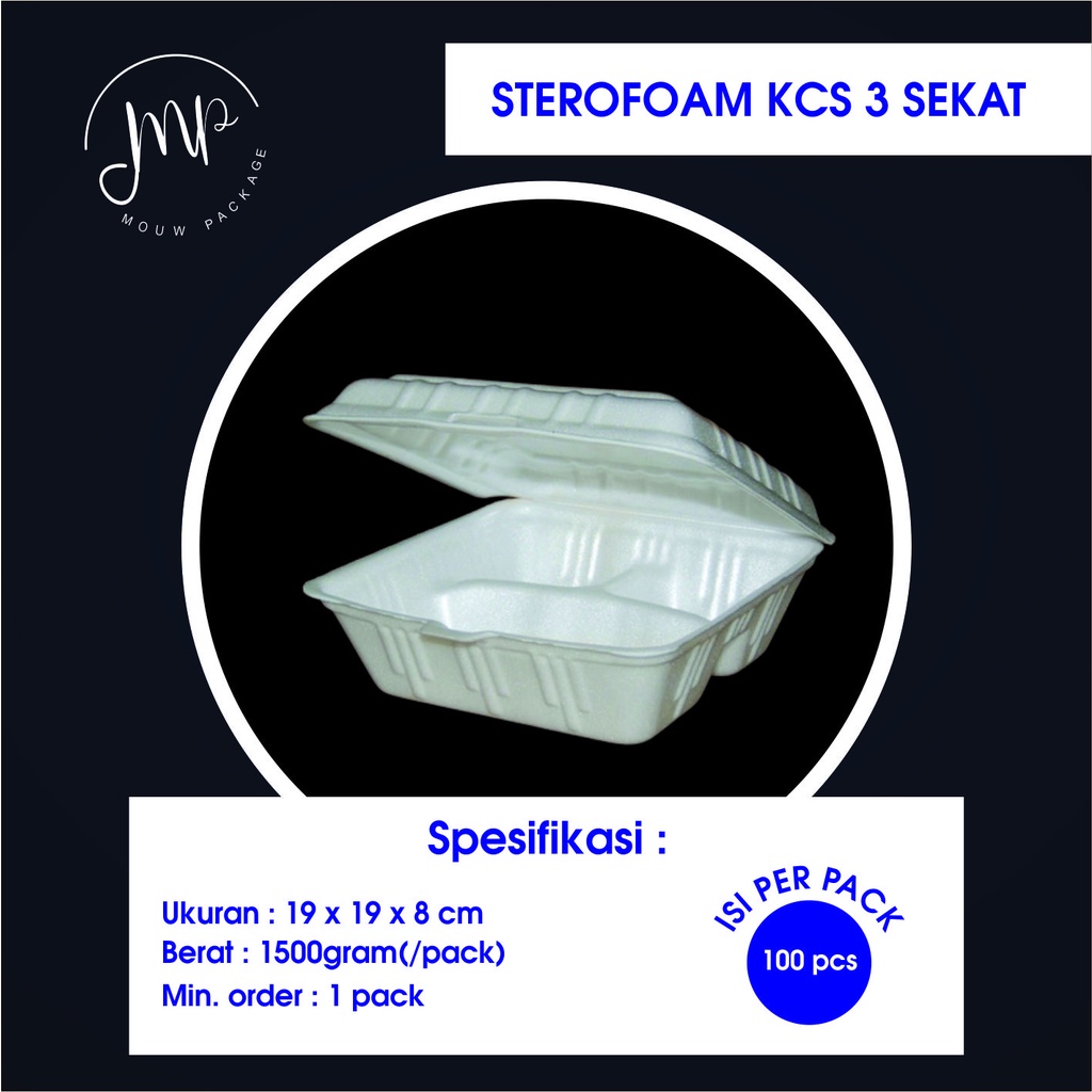 Jual STEROFOAM KCS 3 SEKAT / WADAH NASI / FOAM Indonesia|Shopee Indonesia