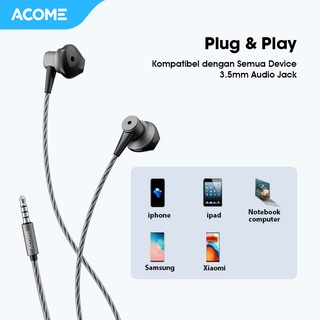 Jual Acome Wired Earphone Headset AluminumAlloy Garansi Resmi 1 thn ...