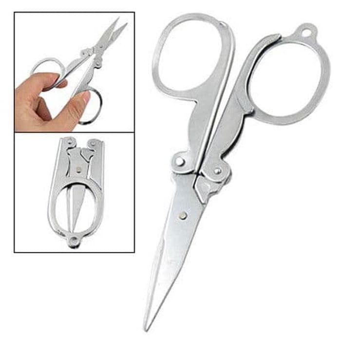 Jual Gunting Lipat Kecil Mini Stainless Scissor Foldable Portable P3K ...