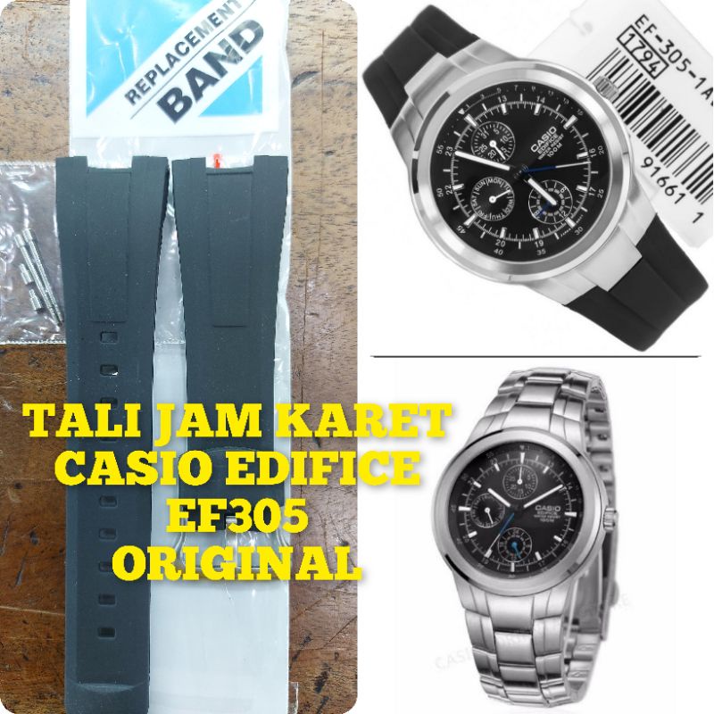 Jual Tali jam tangan karet casio edifice EF 305 original | Shopee Indonesia