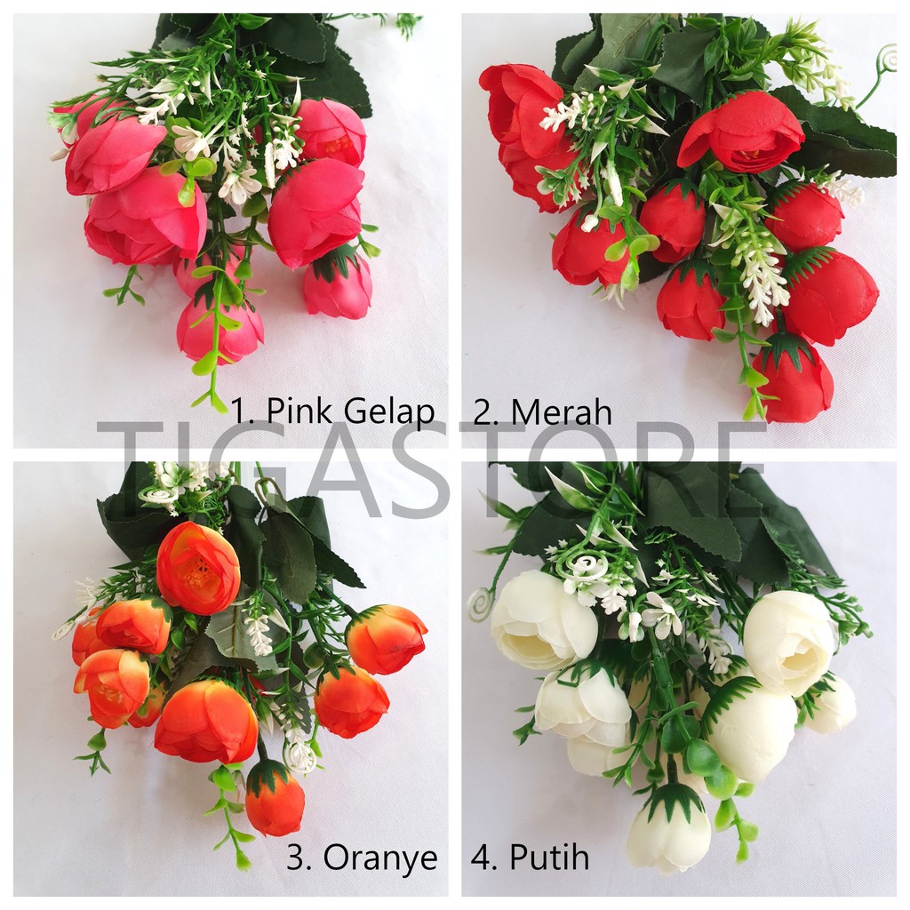 Jual Bunga Palsu Hias Variasi Rose Ball Grup Impor Artificial Aesthetic ...