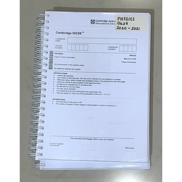 Jual Cambridge Igcse Physics Past Paper Book Shopee Indonesia