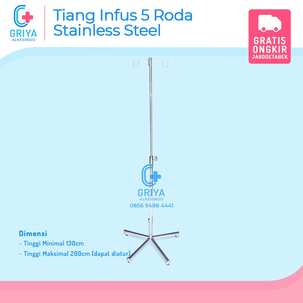 Jual Tiang Infus 5 Roda full Stainless | Shopee Indonesia