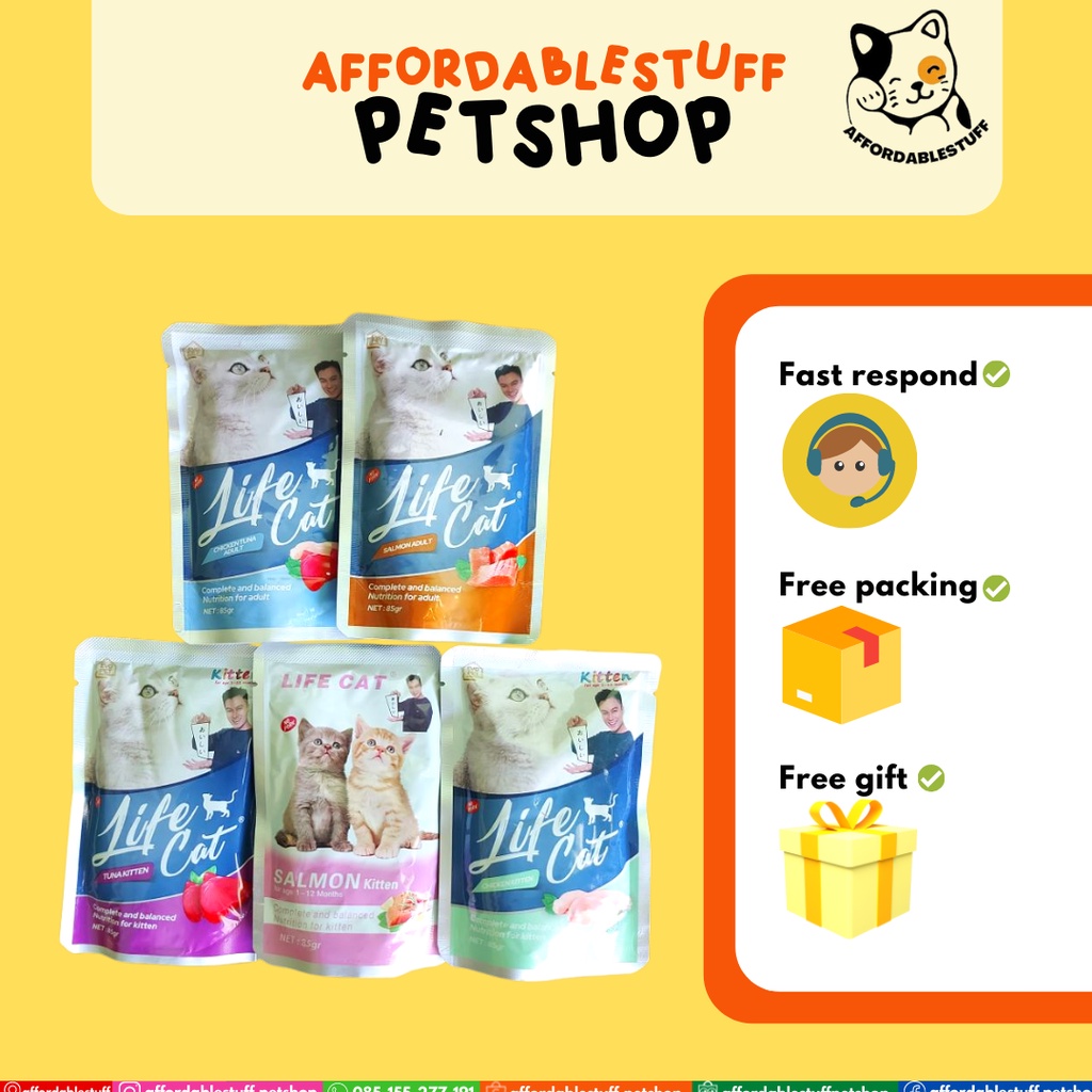 Jual Life cat kitten life cat adult 85 gram makanan kucing basah ...