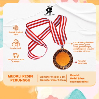 Jual Medali Warna Perunggu Plus Tali Merah Putih Medalion Mendali ...