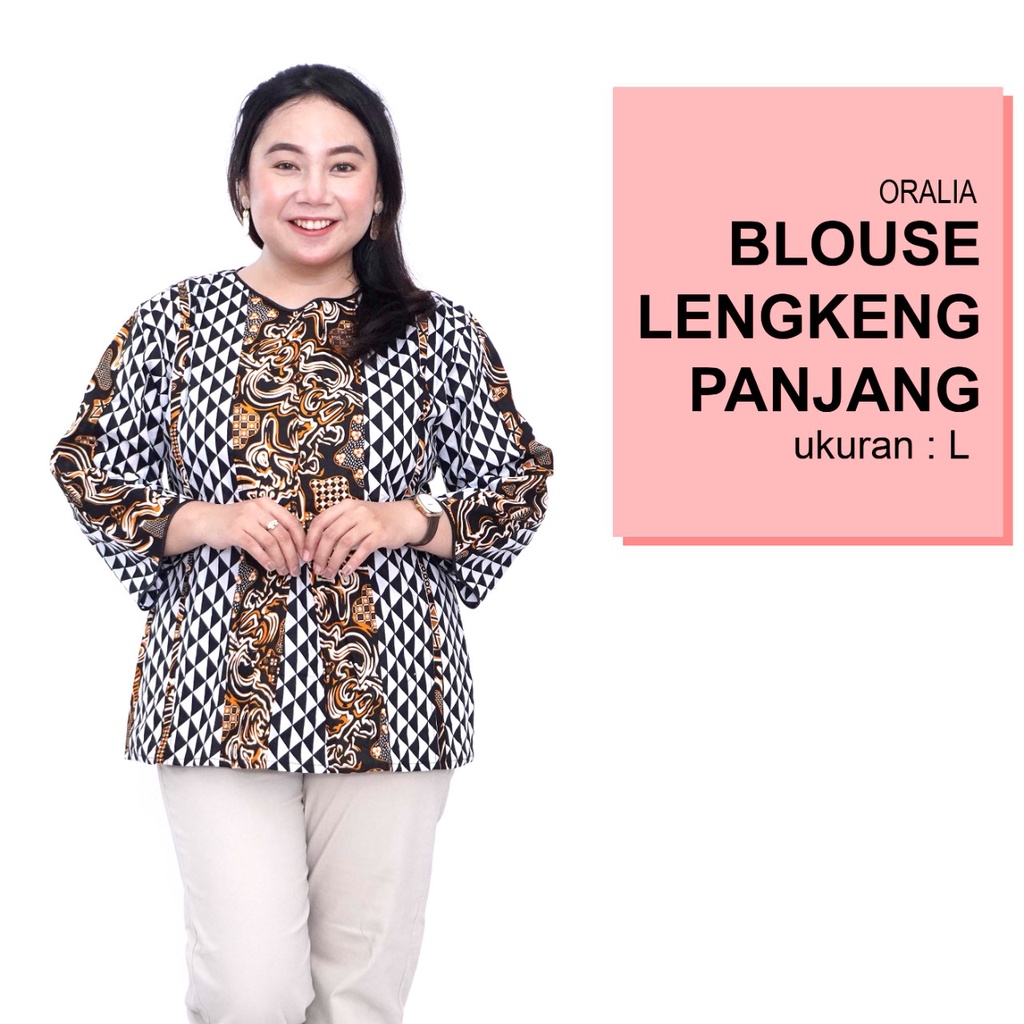 Jual Atasan Batik Blouse Big Size Wanita Jumbo L Xl 2l 3l 4l 5l 6l 7l