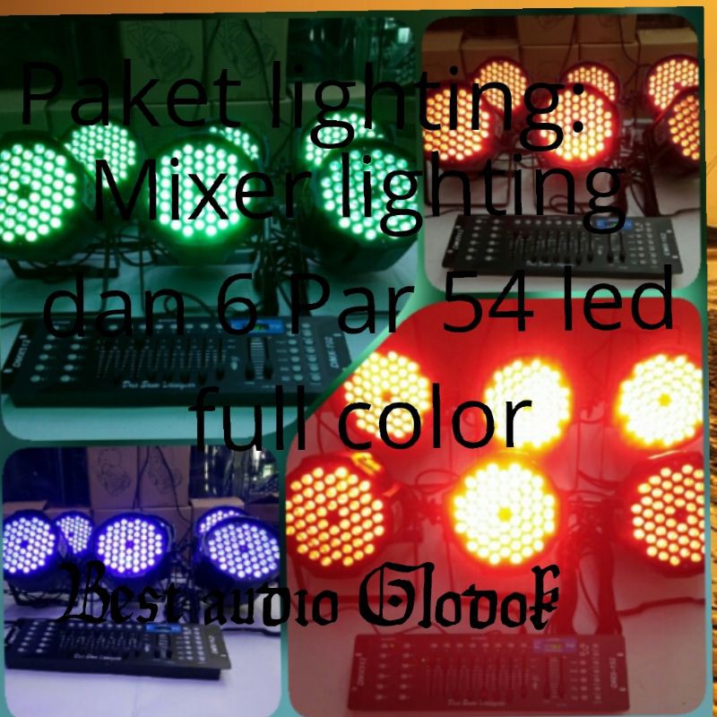 Jual Paket lighting Mixer lampu dan enam Par 54 led X 3 W full color ...