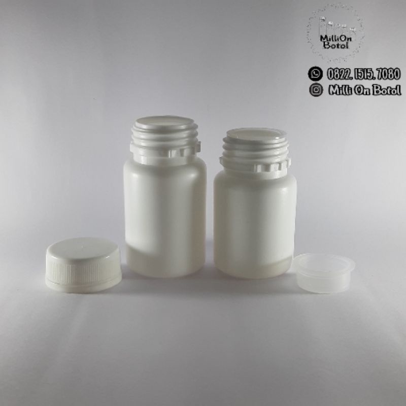 Jual Botol HDPE 100 ml / Botol Kapsul 80 / Botol Putih Susu / Boto ...