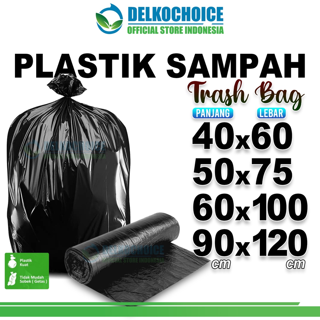 Jual KANTONG HITAM PLASTIK SAMPAH TEBAL JUMBO Trash Bag PREMIUM SATUAN | Shopee Indonesia