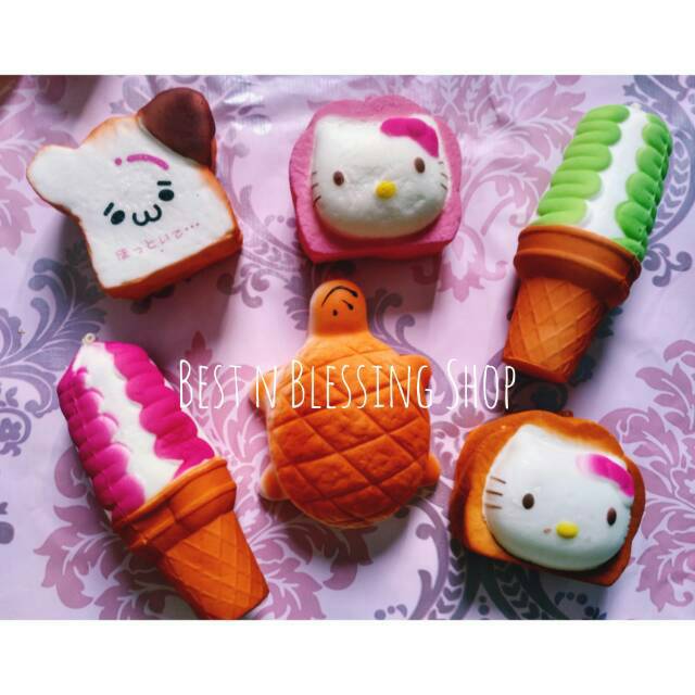 Jual SQUISHY ROTI ICE CREAM HELLO KITTY KURA KURA BESAR | Shopee Indonesia