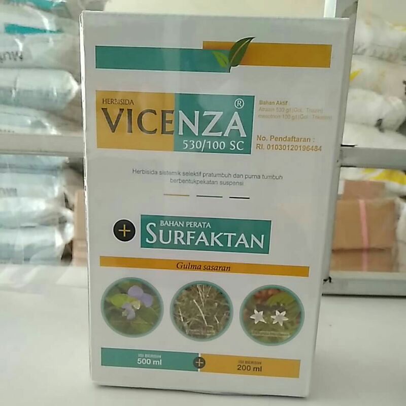 Jual Herbisida Selektif VICENZA BA atrazin 530 g/l dan mesotrion 100 g ...
