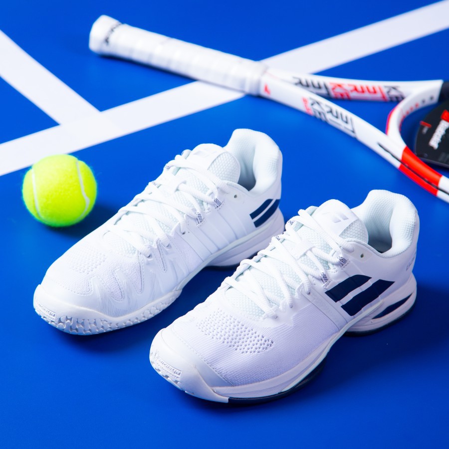 Jual Sepatu Tenis Tennis Babolat Propulse Blast White Estate Blue Biru ...