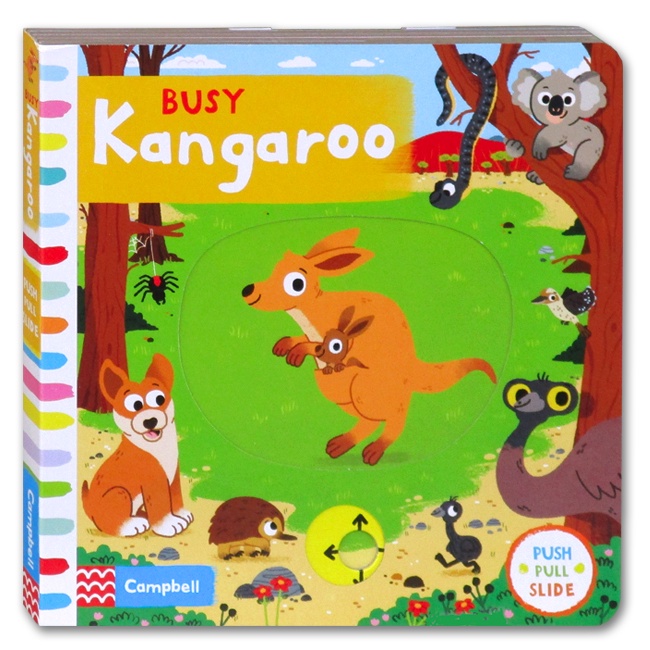 Jual Busy Kangaroo - Push Pull Slide Board Book (WW) | Shopee Indonesia