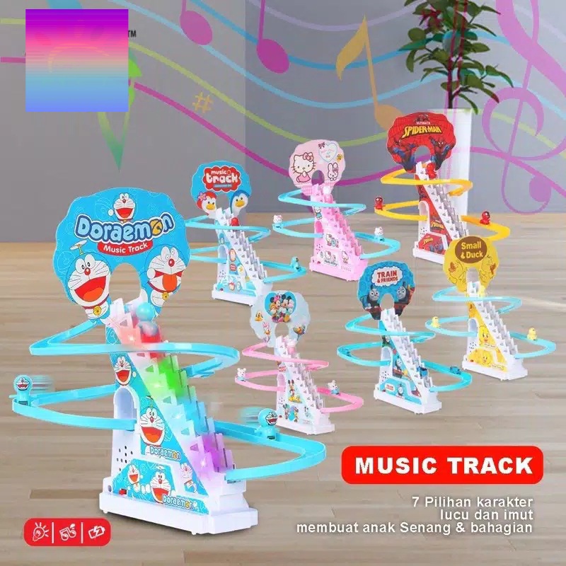 Jual Mainan Anak tangga rel berkarakter dengan musik seluncuran ...