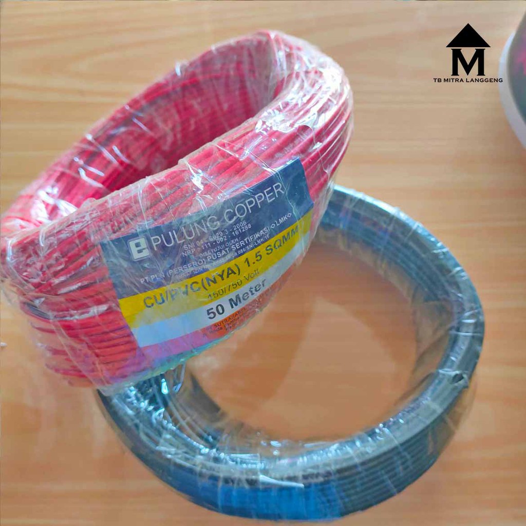 Jual Kabel Listrik Kawat Tunggal 1.5mm Kabel NYA Engkel Pulung 50 Meter ...