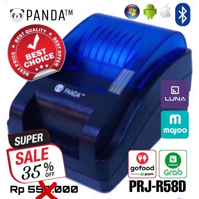 Jual MINI PORTABLE/MOBILE RECIEPT POS PRINTER PANDA PRJ-58D 58MM KERTAS THERMAL KASIR/PPOB(USB ...