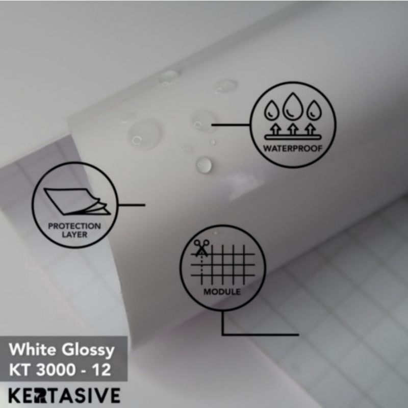 Jual PUTIH GLOSS Sticker Lem Stiker PVC Decosheet Taco Sheet Supercon ...