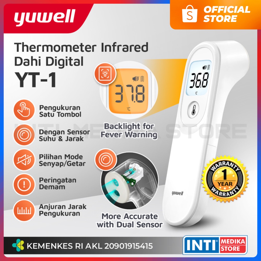 Jual YUWELL - Thermometer Infrared YT 1 | Termometer Non Kontak Thermo ...