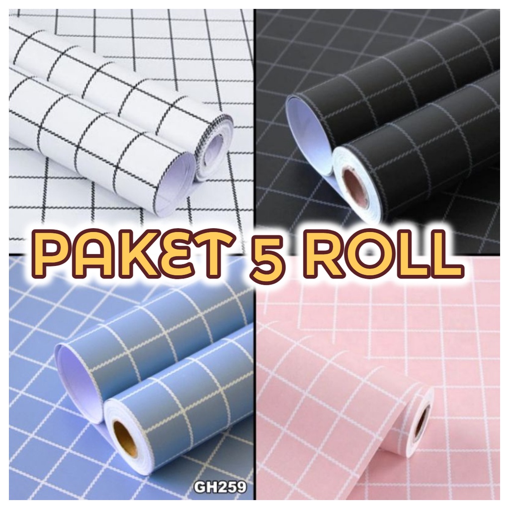 Jual Murah Paket 5 Roll Wallpaper Dinding / Stiker Dinding Anti Air / Walpaper Dinding Kamar ...