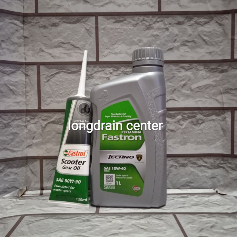 Jual paket fastron techno 10w40 + castrol gear 80w90 120ml | Shopee ...