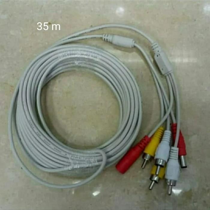 Jual Kabel Jadi CCTV 3 Jalur Video + Audio + Power 35 meter putih ...