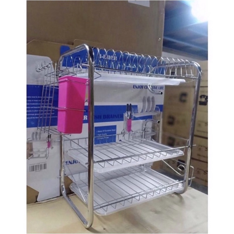 Jual RAK PIRING STANLESS 3 TINGKAT | Shopee Indonesia