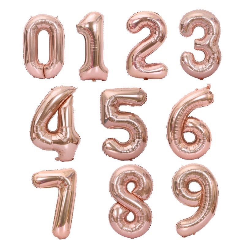 Jual Balon angka birthday party/ balon angka rose gold/Balon foil 40cm ...