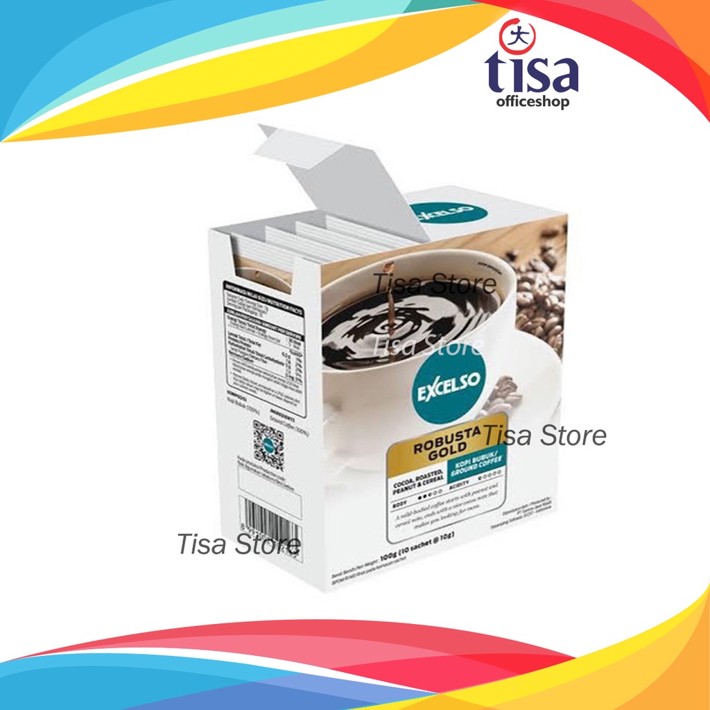Jual Kopi Excelso Robusta Gold (10 sachet @10gr) | Shopee Indonesia