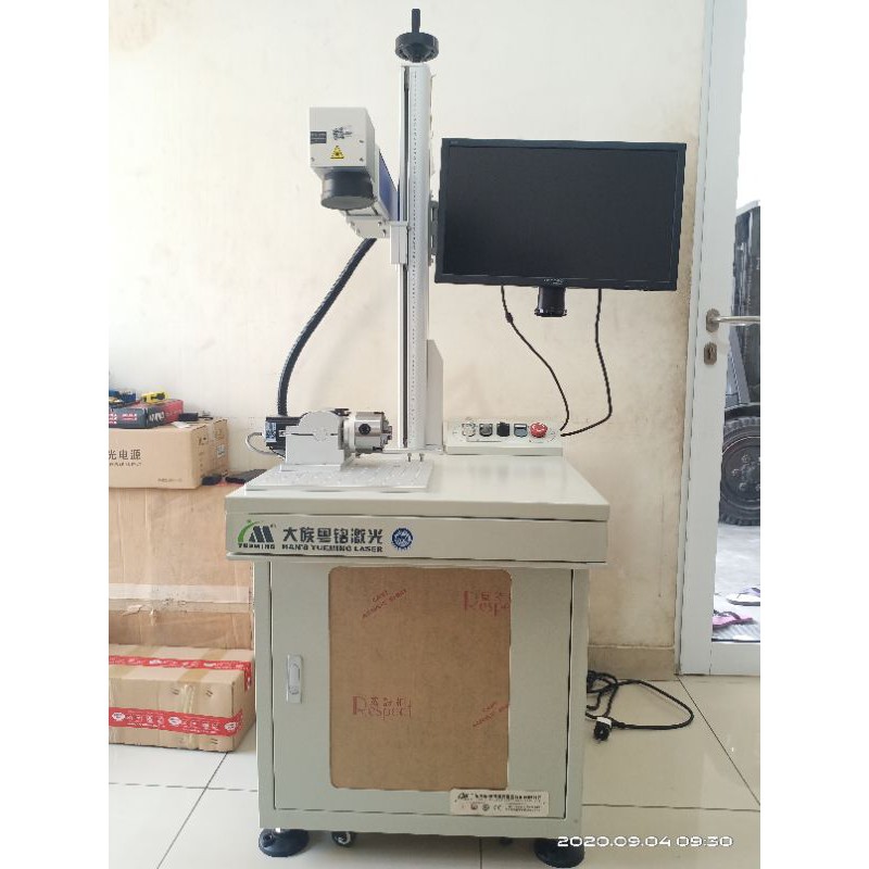 Jual Mesin Laser Fiber Marking MF 20 EA (20w) + Rotary - YUEMING Laser | Shopee Indonesia