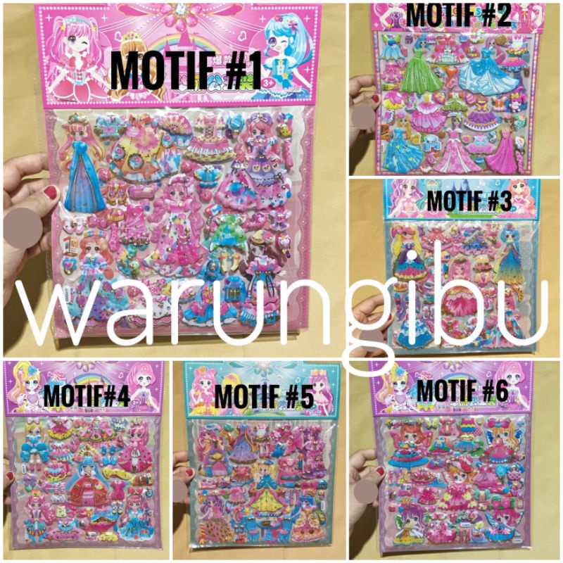 Jual Jumbo Sticker Gambar Tempel Rangkap 2 Stiker Mainan Anak Boneka ...