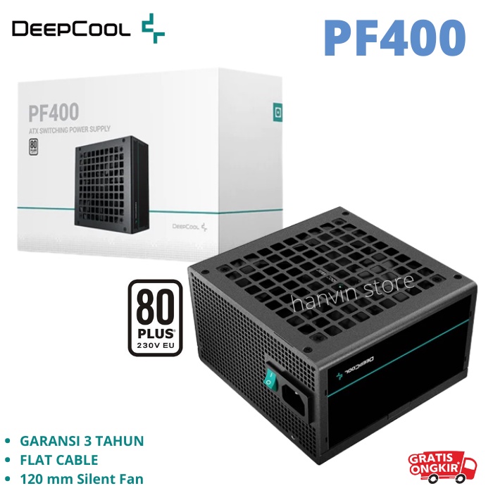 Jual Power Supply 400 Watt 80+ DEEPCOOL PF400 Flat Cable | Shopee Indonesia