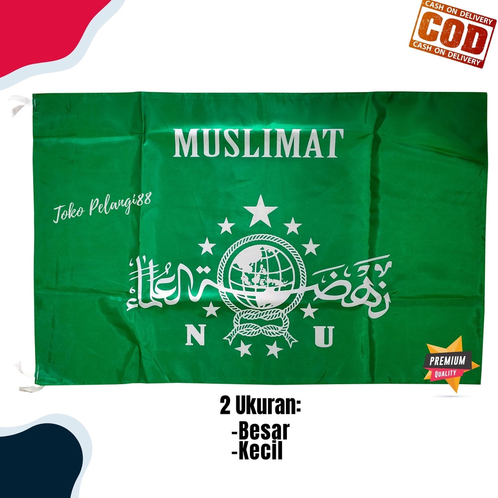 Jual Bendera Muslimat NU Sablon Murah Besar dan Kecil 80x120cm ...