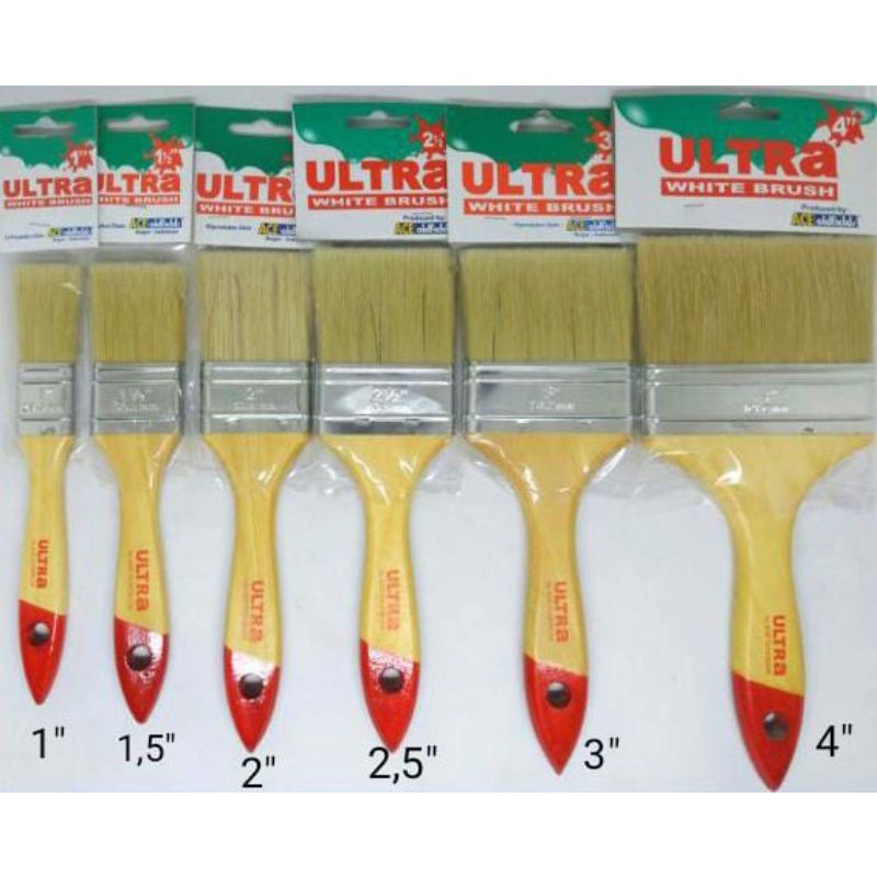 Jual Kuas Cat Tembok,Kayu,Besi Ultra White Brush 1" - 5" Inch | Shopee ...