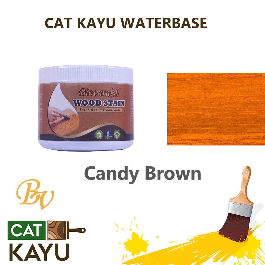 Jual Cat Kayu Waterbase Biovarnish Wood Stain Cup 400gr Candy Brown ...