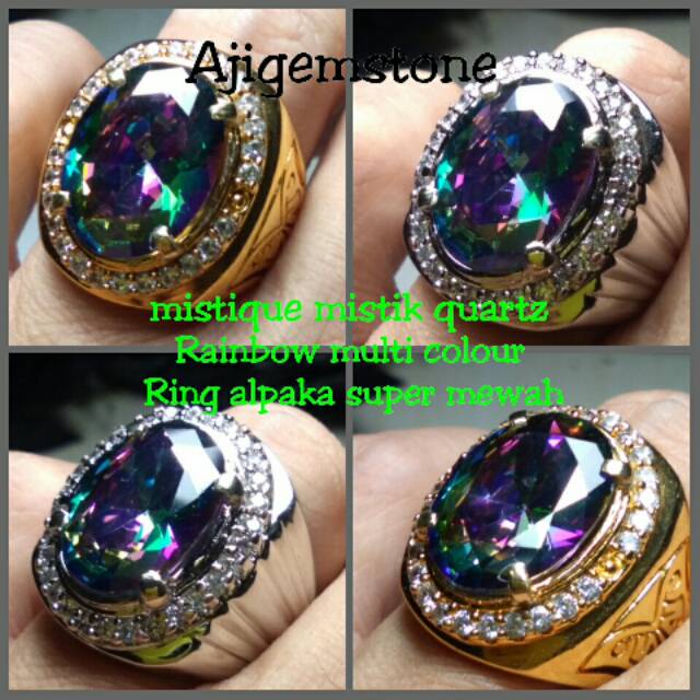 Jual BATU CINCIN PERMATA MISTIQUE MISTIK QUARTZ RAINBOW BATU MULIA BATU ...