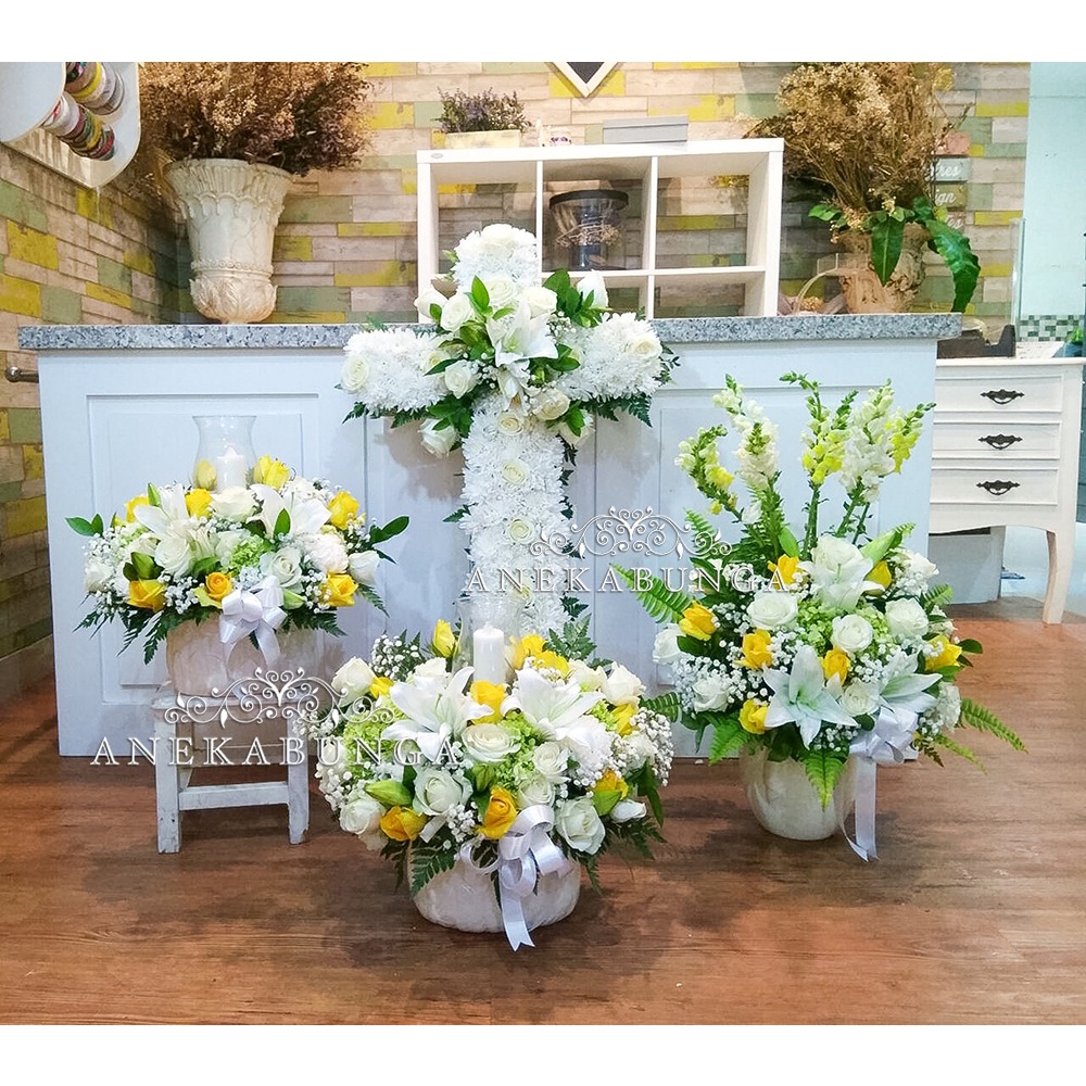 Jual Flower Duka Cita Bunga Salib Pot Cross Condolences Sympathy ...