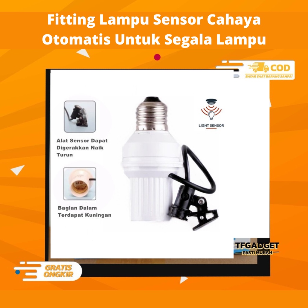 Jual Fitting Lampu Sensor Cahaya Otomatis Untuk Segala Lampu | Shopee ...