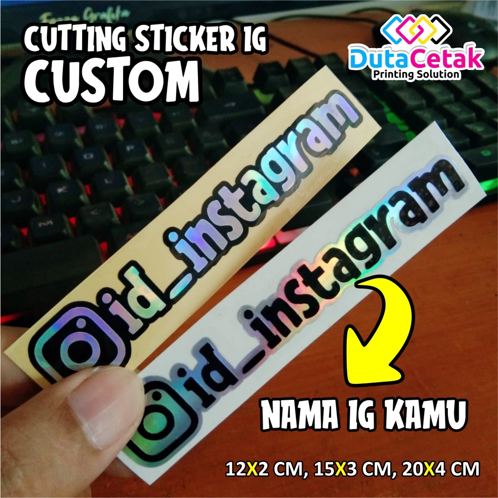 Jual Stiker hologram nama IG custom, stiker laptop, motor, mobil, dll ...