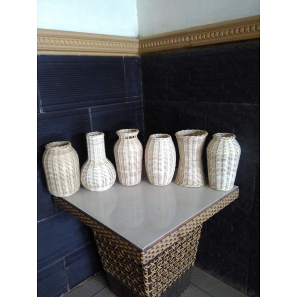 Jual READY STOK vas rotan pot bunga rotan murah meriah full rotan halus ...