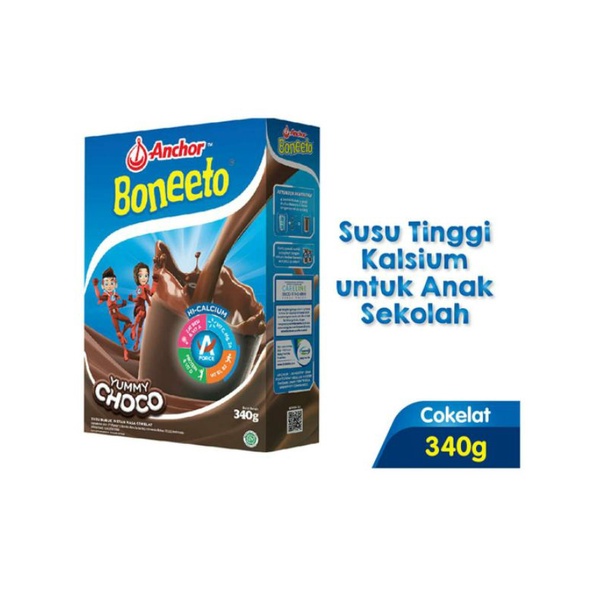 Jual PROMO Anchor Boneeto Yummy Choco Susu Bubuk Instan 340gr | Shopee ...
