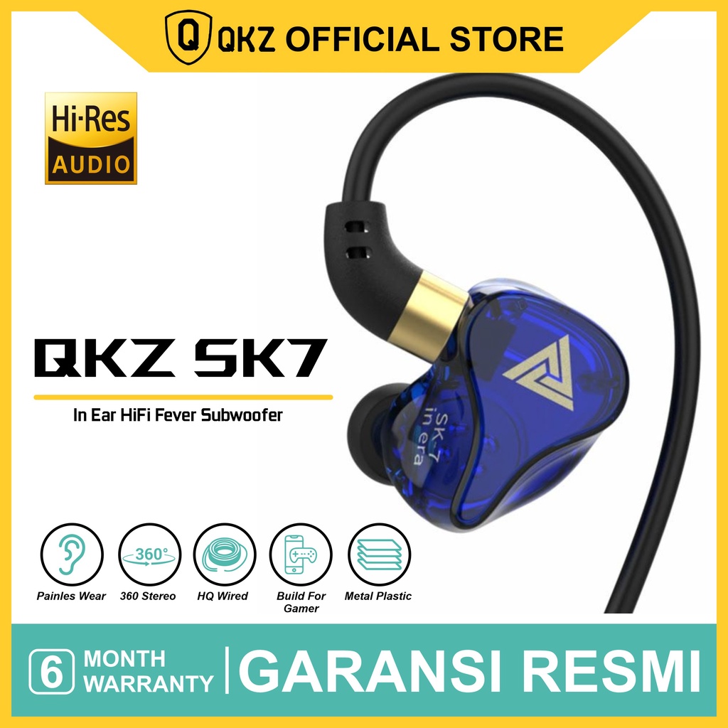 Jual QKZ SK7 with Mic Headset Earphone Sports Running Gaming Dual Driver Indonesia|Shopee Indonesia