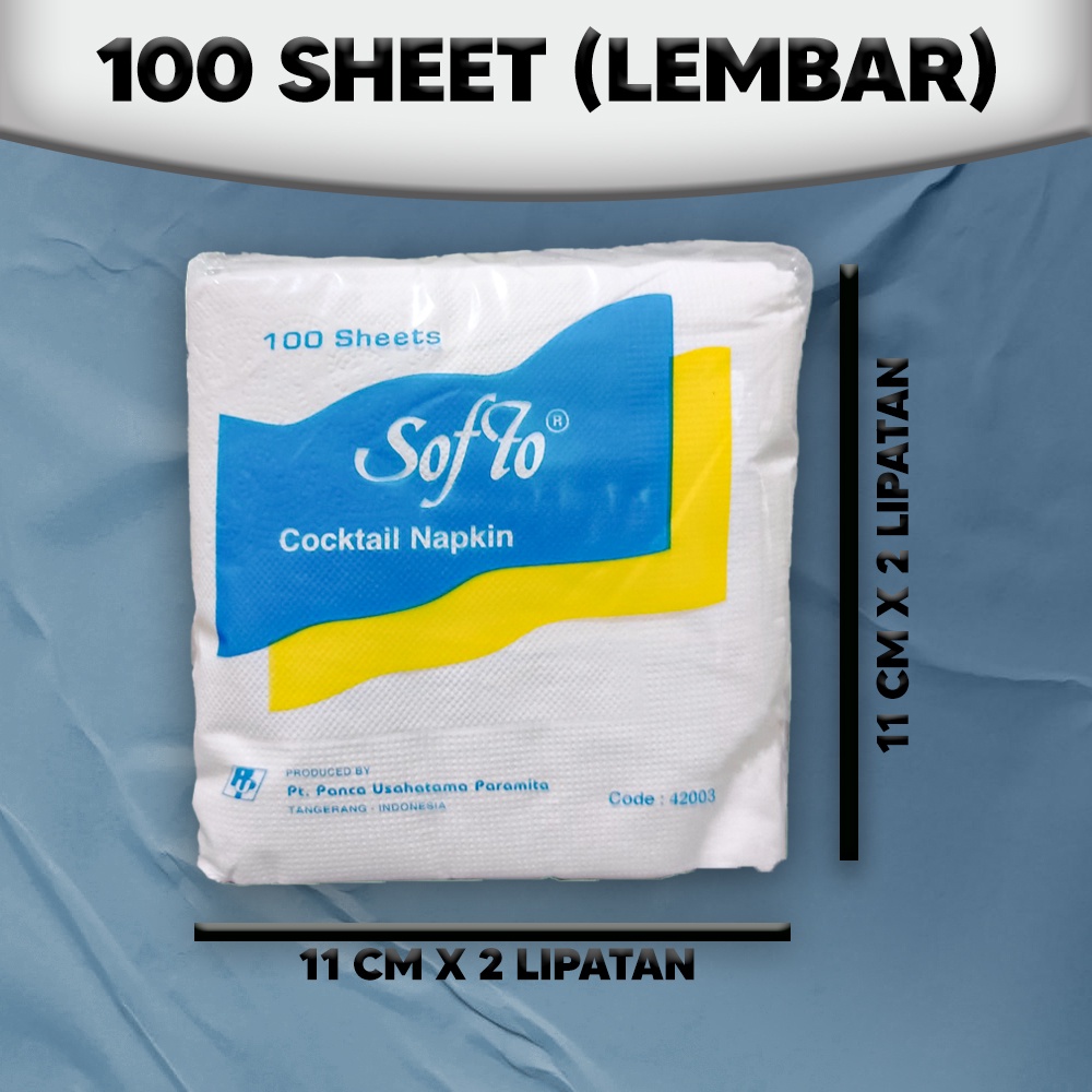 Jual Tissue Softo Cocktail - Tissue Kue - Tissue Makan - 100 sheets/1 ...