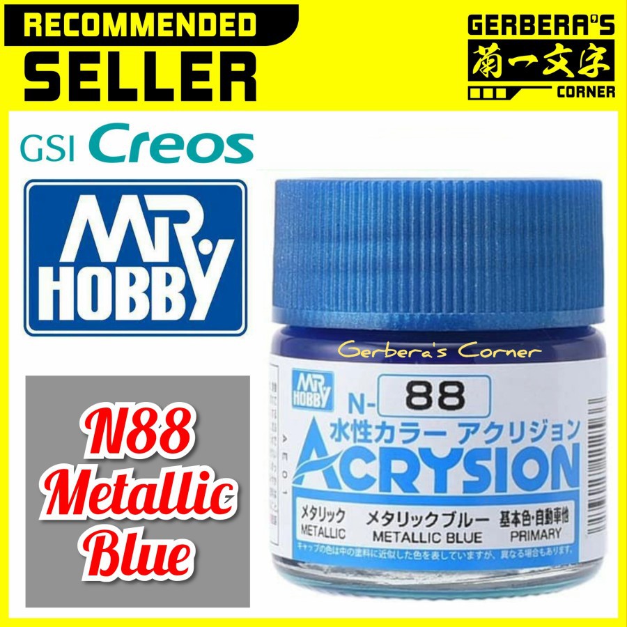 Jual N88 Metallic Blue Acrysion Water Based Acrylic Paint Mr Hobby Original | Shopee Indonesia