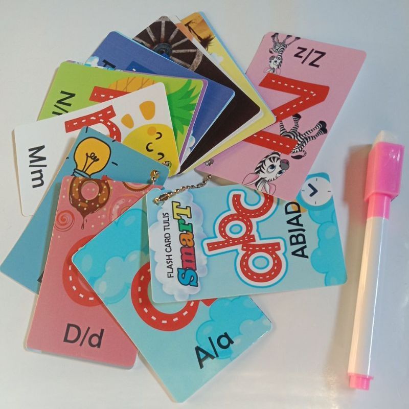 Jual MAINAN FLASH CARD TULISAN ABJAD UNTUK ANAK BELAJAR | Shopee Indonesia